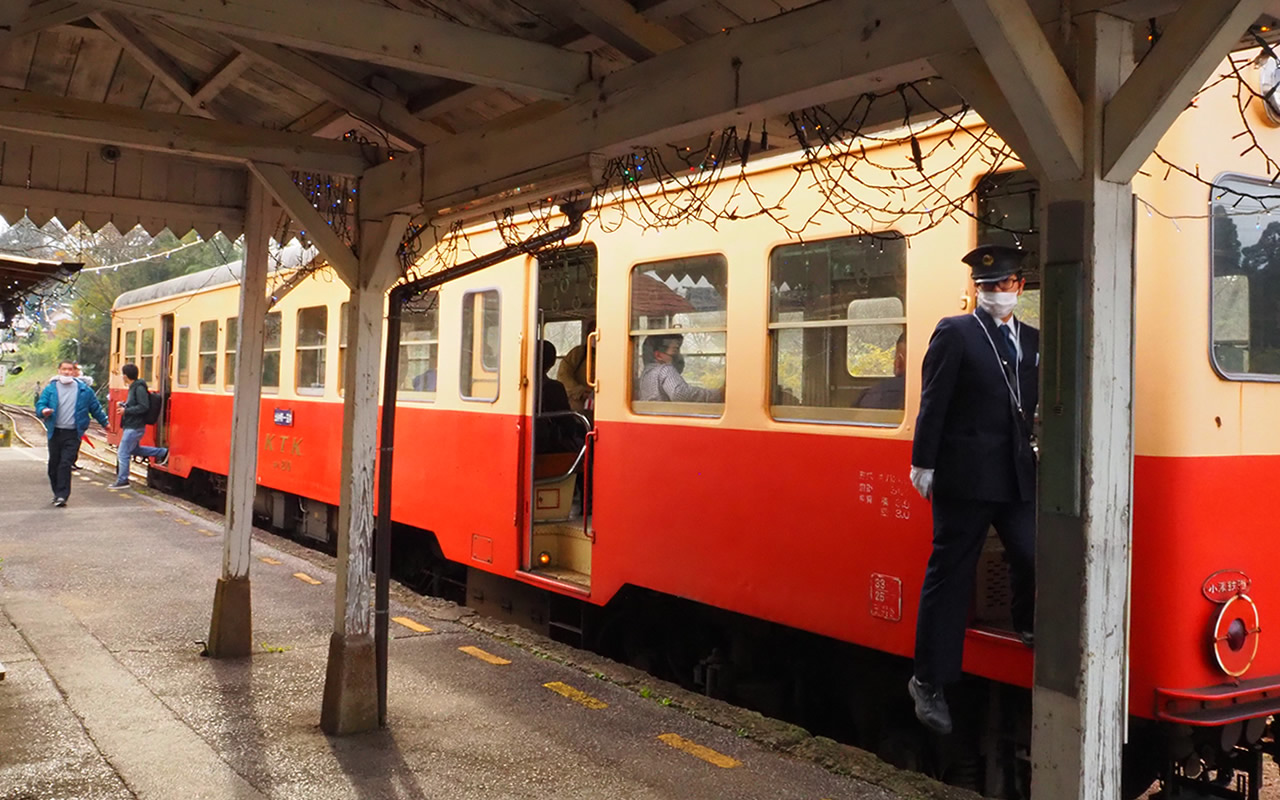 Traveling by small local trains in Japan